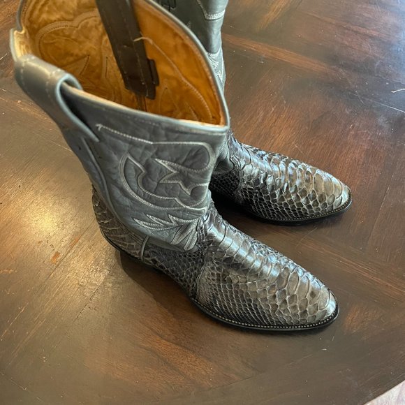 Nocona | Shoes | Mens 7 2 Grey Snake Skin Boots | Poshmark